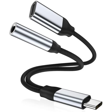 USB C to 3.5mm Jack Headphone Adapter, 2 in 1 USB C Jack Adapter and ...