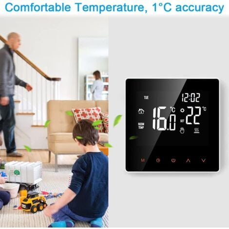 16A Digital Thermostat LCD Display Touch Screen Programmable Thermostat ...
