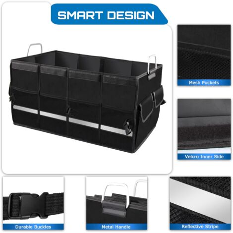 Trunk Organizer, Multi-Compartment Car Trunk Organizer, Foldable Car ...