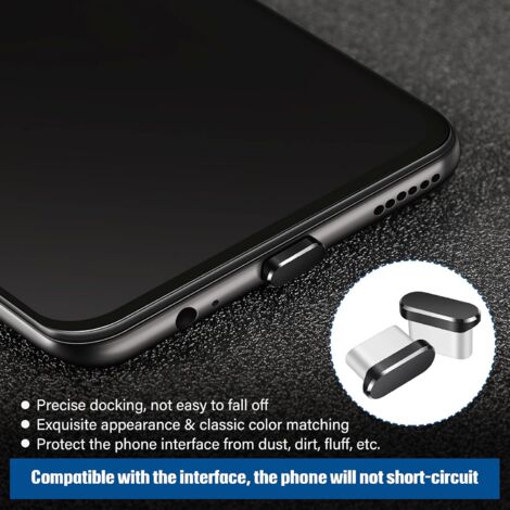 USB C Dust Plug, Type C Dust Cover Port Cap Protector Black (4pcs)
