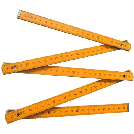 Wooden Folding Ruler, 1 Meter Wood Measuring Ruler for Carpenters ...