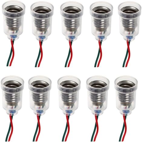 10PCS E10 Lamp Base LED Screw Mount Small Bulbs Holder Light Socket with Wire Socket for Experiment Circuit Home Electrical Test Accessories