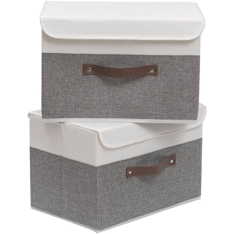 Storage Box, 38 x 25 x 25 cm Foldable Storage Baskets with Lids and ...