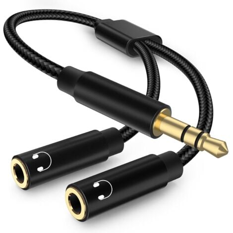 Stereo Audio Jack Adapter,3.5mm Stereo Jack Headphone Adapter Cable,Jack Splitter Compatible ...