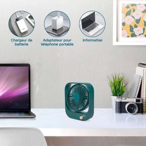 USB Desk Fan, Powerful Table Fans, Air Circulation Fans, Green