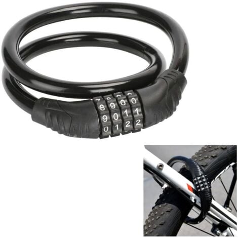 Four Digit Code Bicycle Lock, Portable Anti-Theft MTB Bike Lock for ...