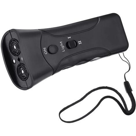 3 in 1 Ultrasonic Anti-Dog Self Defense Device LED Torch Plastic Black