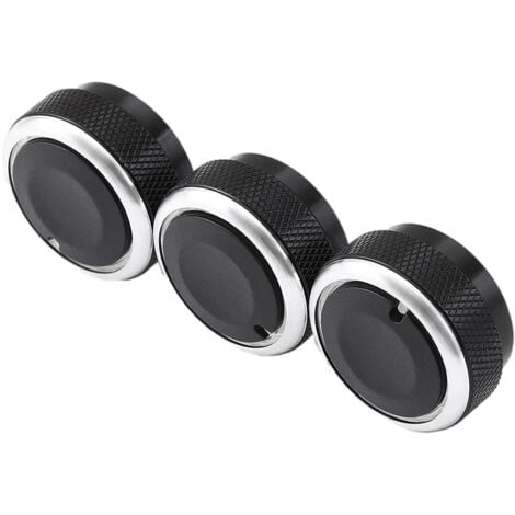 Set of 3 A/C Climate Control Knobs for Ford Focus, Black