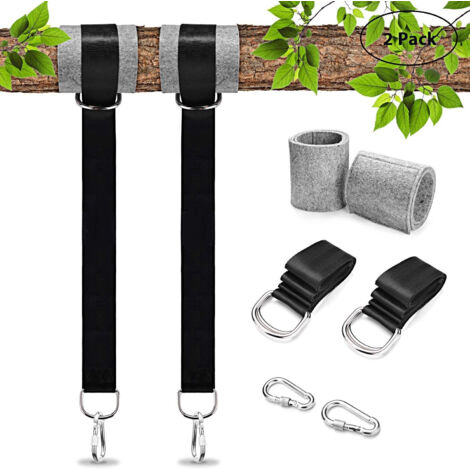 Tree Swing Hanging Kit (2 Pack) Holds 5ft Straps + 2 Tree Protectors ...