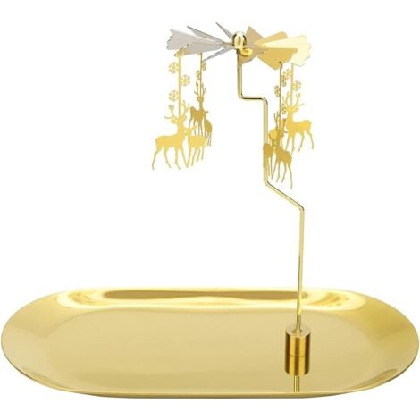 Aluminum Alloy Rotating Candle Holder Creative Rotating Metal Golden ...