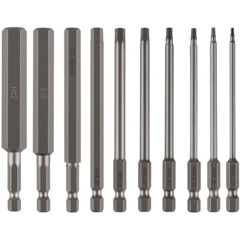 10pcs 100mm 1.5-12mm Large Hex Socket Bits, S2 Steel Hexagon ...