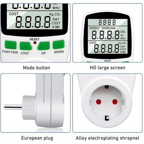 Wattmeter Socket, Energy Meters, Electricity Consumption Measurement, Digital Energy Meter ...