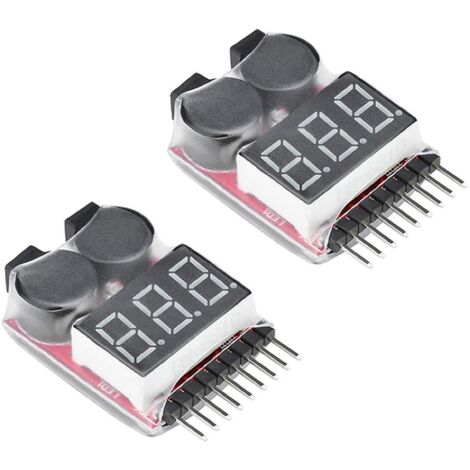 RC 1-8s Lipo Battery Tester Monitor Buzzer Low Voltage Alarm Voltage ...