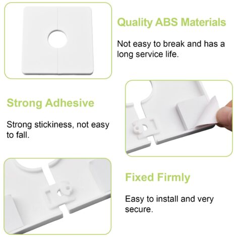 Pack Square Self-Adhesive ABS Plastic Pipe Covers for 22mm Diameter ...