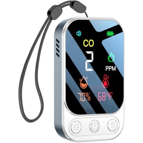 Portable Carbon Monoxide Detector for Travel Camping Car, Handheld CO Alarm, Carbon Monoxide ...