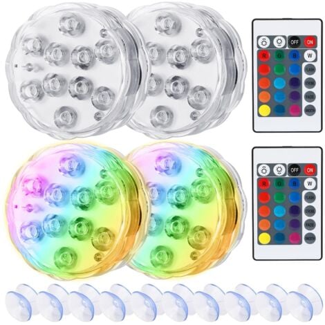 Pool Lights, Submersible LED Lights, Multi-Color Submersible Lighting, with Remote Control, IP68 ...