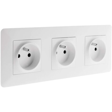 16A White Triple Socket