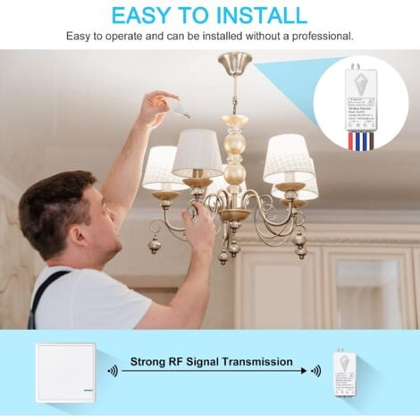 Wireless Switch, 433Mhz 220V Wireless Two-Way Switch, 1000W Radio ...