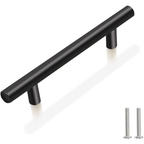Pack of 10 Kitchen Cabinet Handles, Black Stainless Steel Cabinet ...