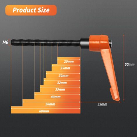 Adjustable Clamping Lever Handle,M6-40mm Clamping Handle,Male Thread Adjustable Machine Handles