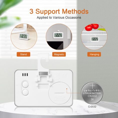 Mini Digital Refrigerator Thermometer, Magnetic Freezer Thermometer ...