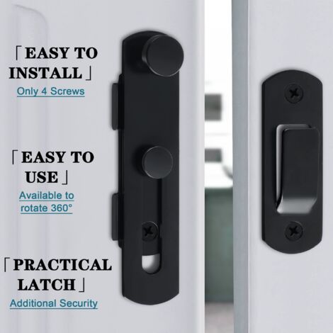 Sliding Door Lock Shutter Lock Latch Gate Bolt with Screws for Door ...