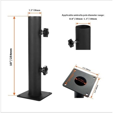 Parasol Tube, Parasol Base, Adjustable Metal Parasol Stand, Parasol ...