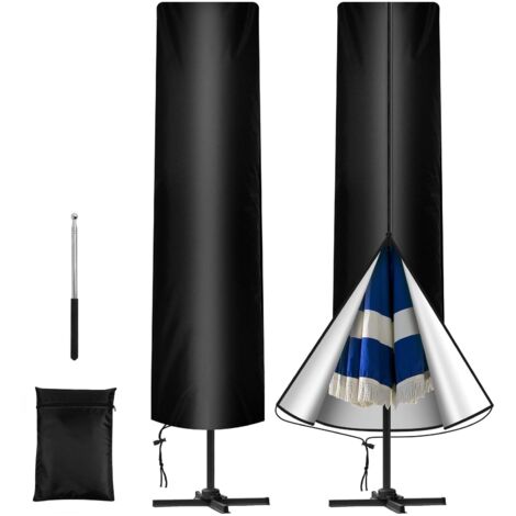 Outdoor Parasol Cover with Telescopic Pole, 210D Oxford Fabric Parasol ...