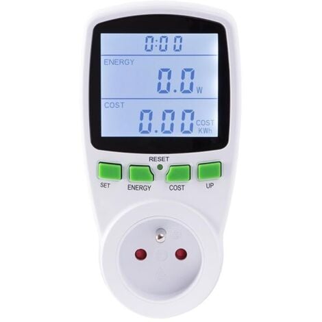 WATTMETER SOCKET – electricity meter energy consumption, electrical outlet programmer, overload ...