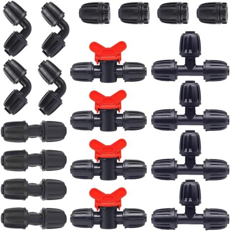 20pcs Drip Irrigation Fitting, Irrigation Connection Kit PE Pipe ...