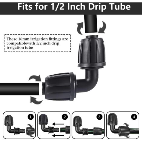20pcs Drip Irrigation Fitting, Irrigation Connection Kit PE Pipe ...