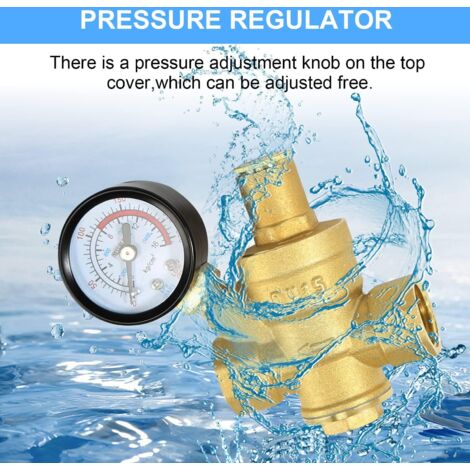 DN15 1/2 Inch Water Pressure Reducer With Water Pressure Gauge, Made of ...