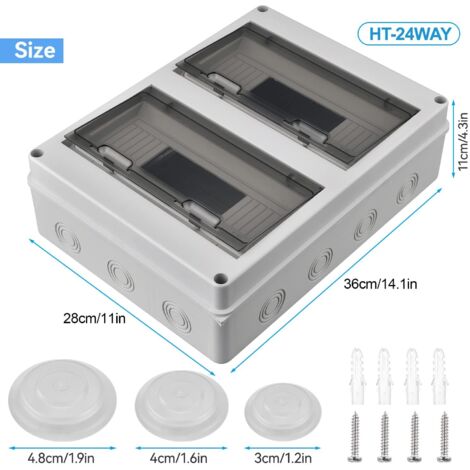 IP65 Outdoor Waterproof Electrical Box, 24 Modules, IP65 ABS Plastic ...