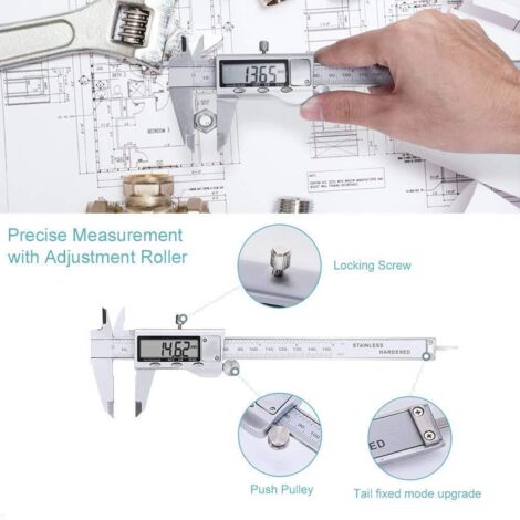 150mm Stainless Steel Electronic Digital Caliper Measuring Tools with ...