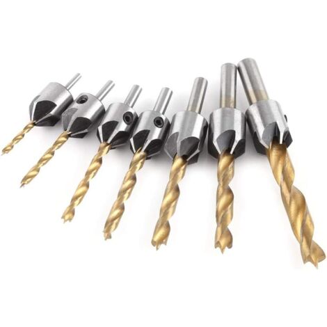Chamfer Cutter, 5 Flutes Countersink Drill Bit with Hex Key Chamfering ...