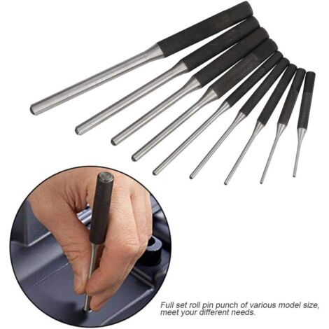 9PCS Professional Durable Steel Pin Punch Set, Mechanical Engineering Hand Tool