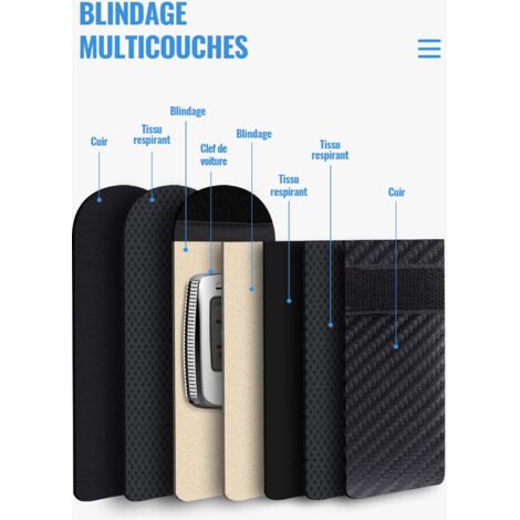 Pack of 2 Carbon Fiber RFID Signal Blocking Pouches for Car Key - Anti ...