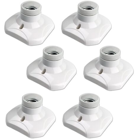 Pack of 6 E27 Screw Ceiling Socket AC 220-240V, LED Bulb Socket Holder ...