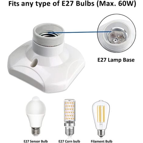 Pack of 6 E27 Screw Ceiling Socket AC 220-240V, LED Bulb Socket Holder ...