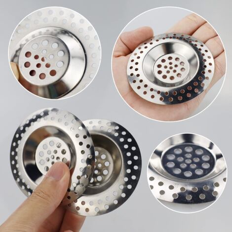 Set of 3 stainless steel kitchen sink strainers