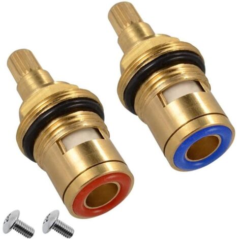 Pcs Ceramic Faucet Replacement Cartridge 20 Notches Universal Brass ...