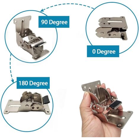 0-90-180 Degree Self-Locking Folding Hinge Drop Leaf Table Extension ...