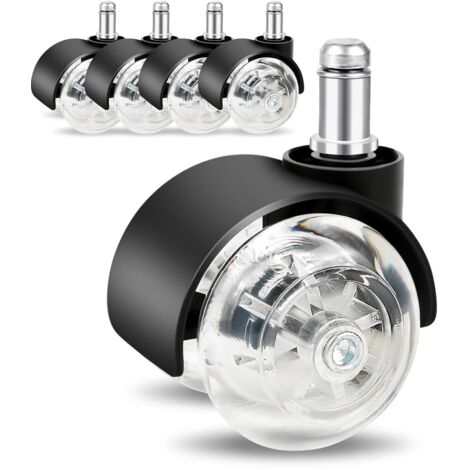 Set of 5 Office Chair Casters 11mm x 22mm - Smooth and Quiet Rolling ...