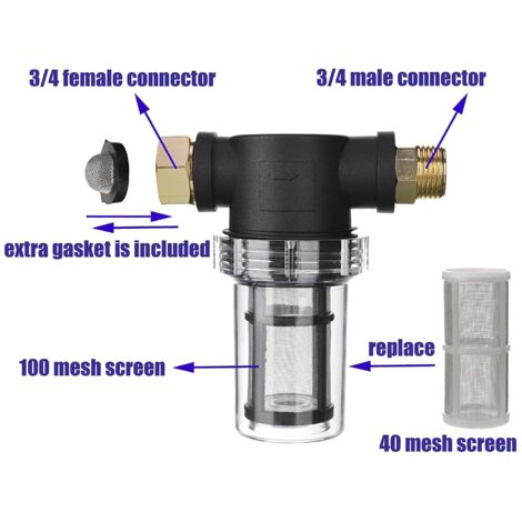 Garden Hose Filter for Pressure Washer Water Inlet, Inline Sediment ...