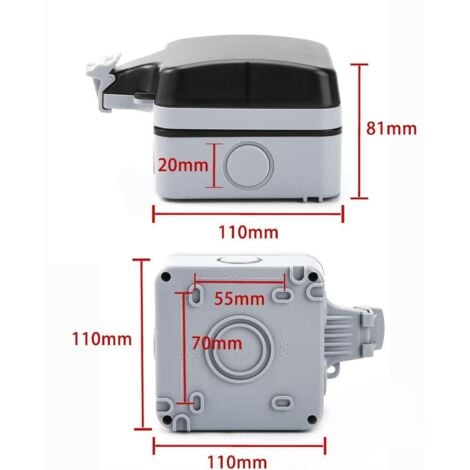 Outdoor wall socket with USB socket for outdoor use, IP66 waterproof ...
