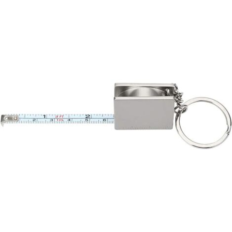 70cm Stainless Steel Tape Measure, Mini Ruler with Key Ring, 33 x 33 mm.
