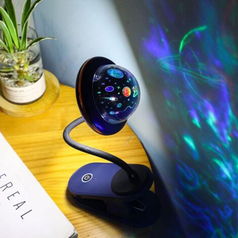 Kids Clip Lamp, USB Rechargeable LED Clip-on Reading Light with Star ...