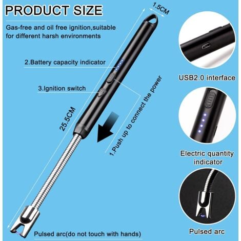 Electric Lighter, USB Rechargeable Electric Arc Lighter, Long Range ...