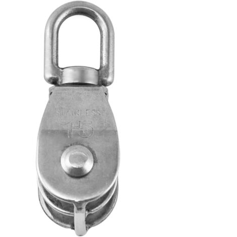 2PCS M15 304 Stainless Steel Double Pulley Block Swivel Double Lifting ...