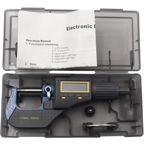 0-25mm /0-1" Digital Micrometer - 0.001mm/0.00005'' High Precision ...